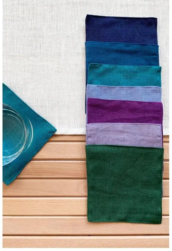 Linen Cloth Table Coasters - Fabric Coasters for Table Setting