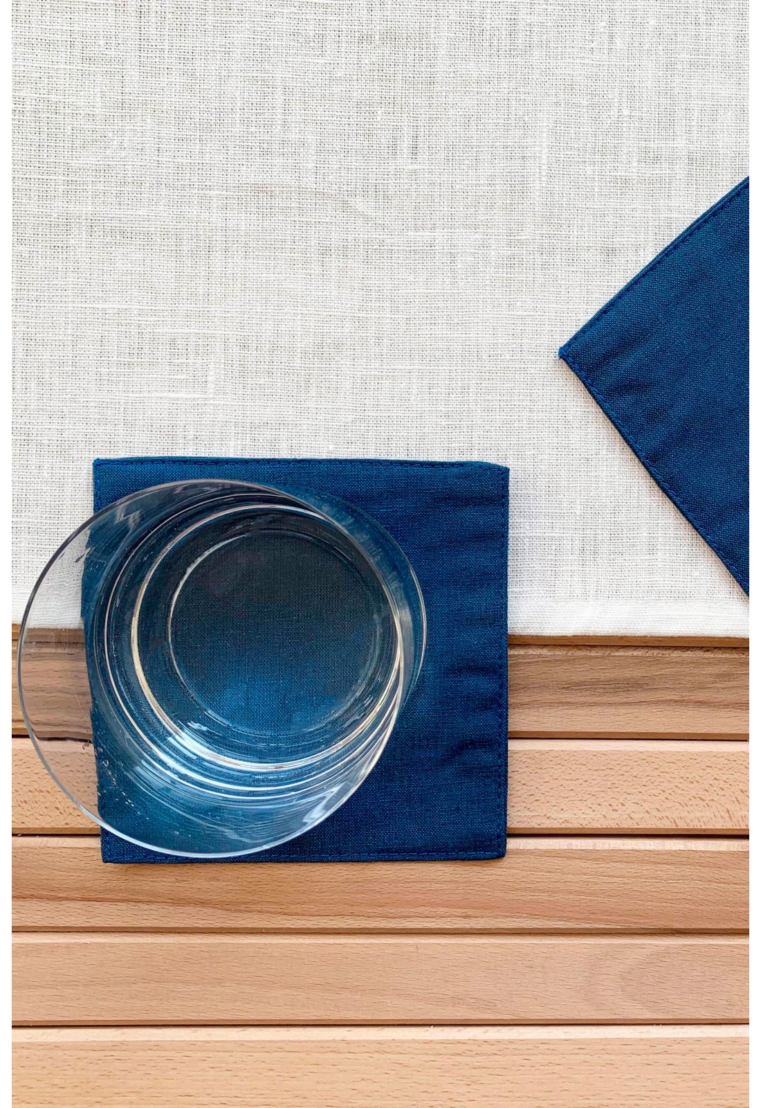 Linen Cloth Table Coasters - Fabric Coasters for Table Setting