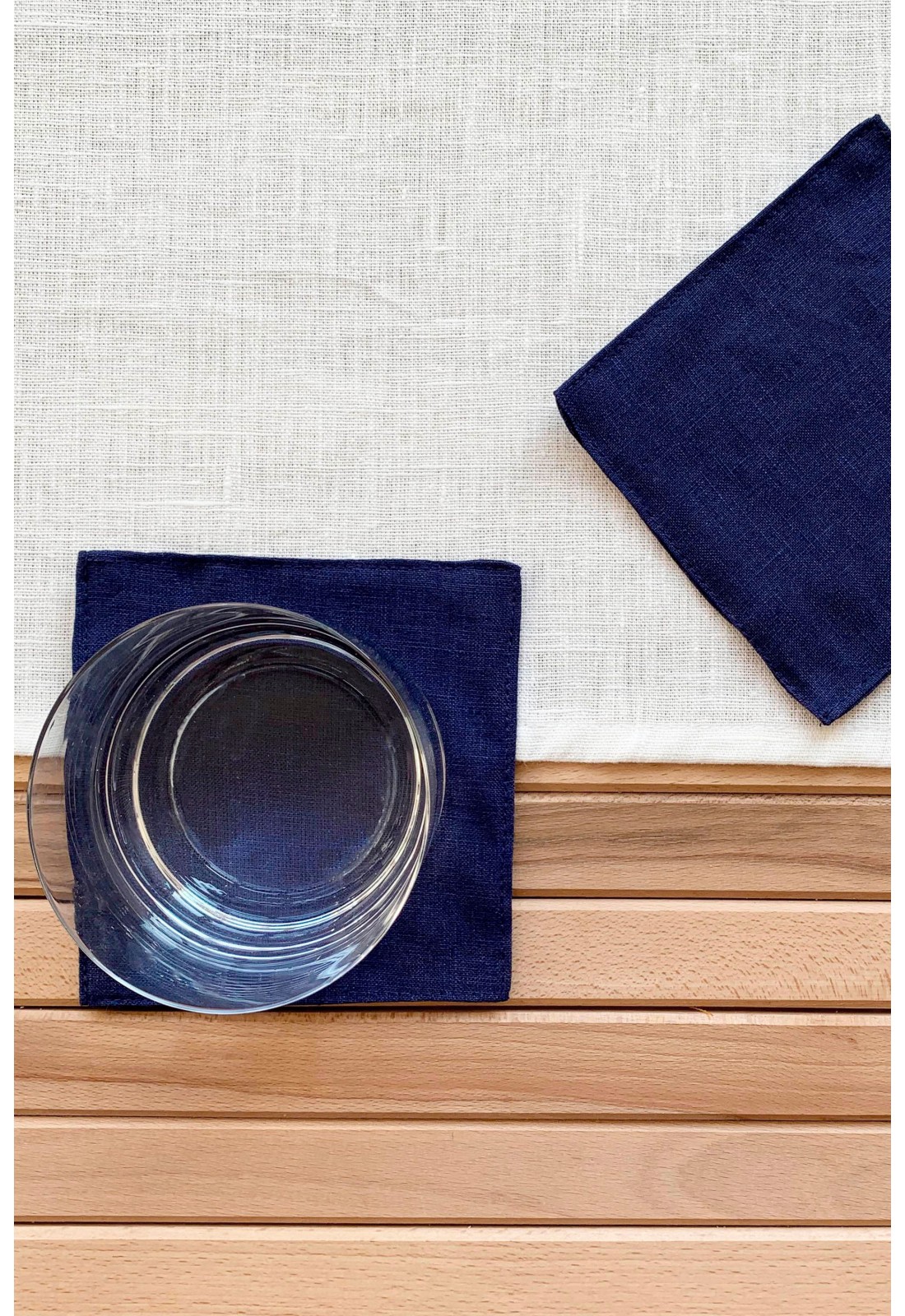 Linen Cloth Table Coasters - Fabric Coasters for Table Setting