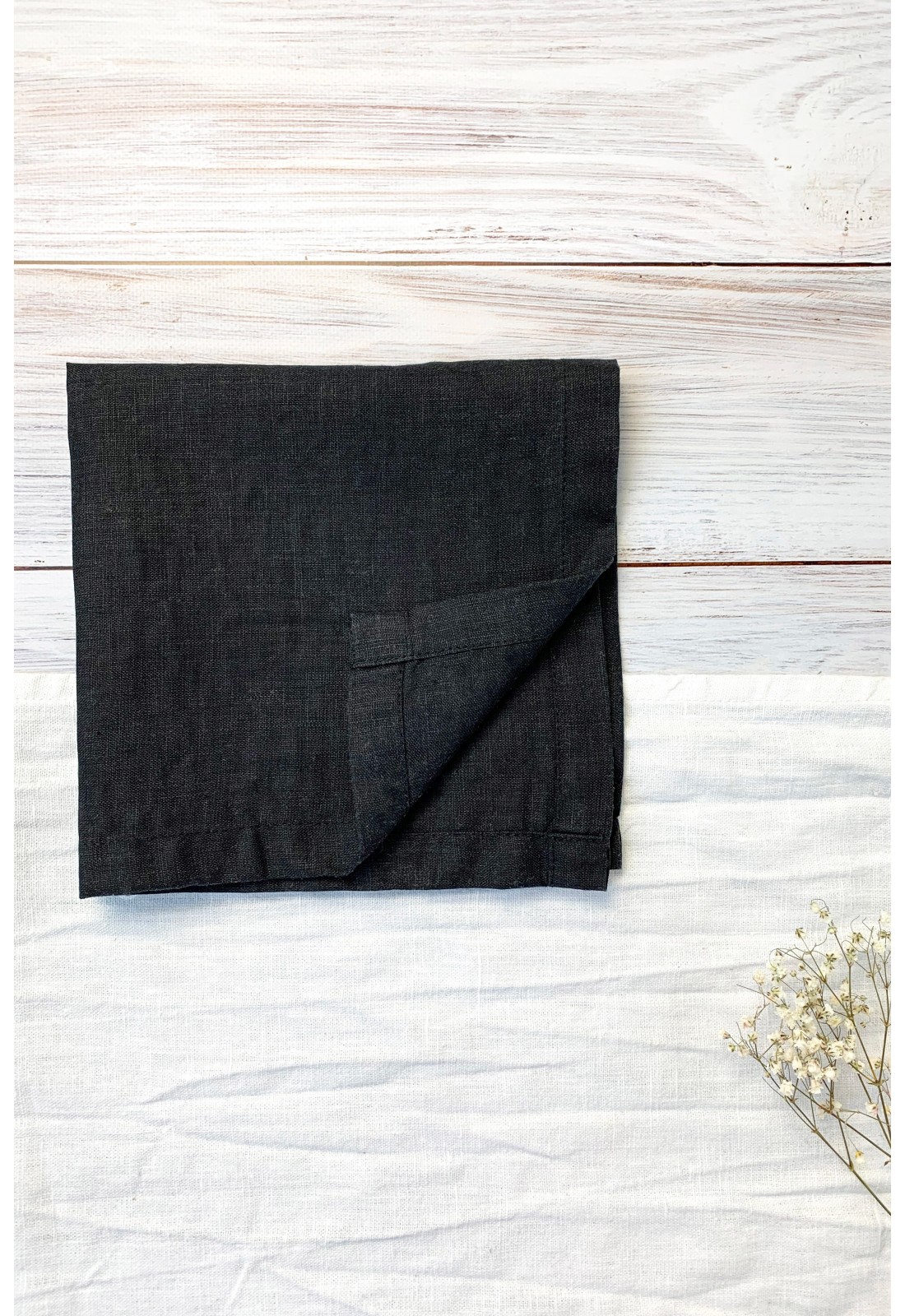 Black Linen Cloth Linen napkins | Modern Wedding, Dinner | Sizes Available