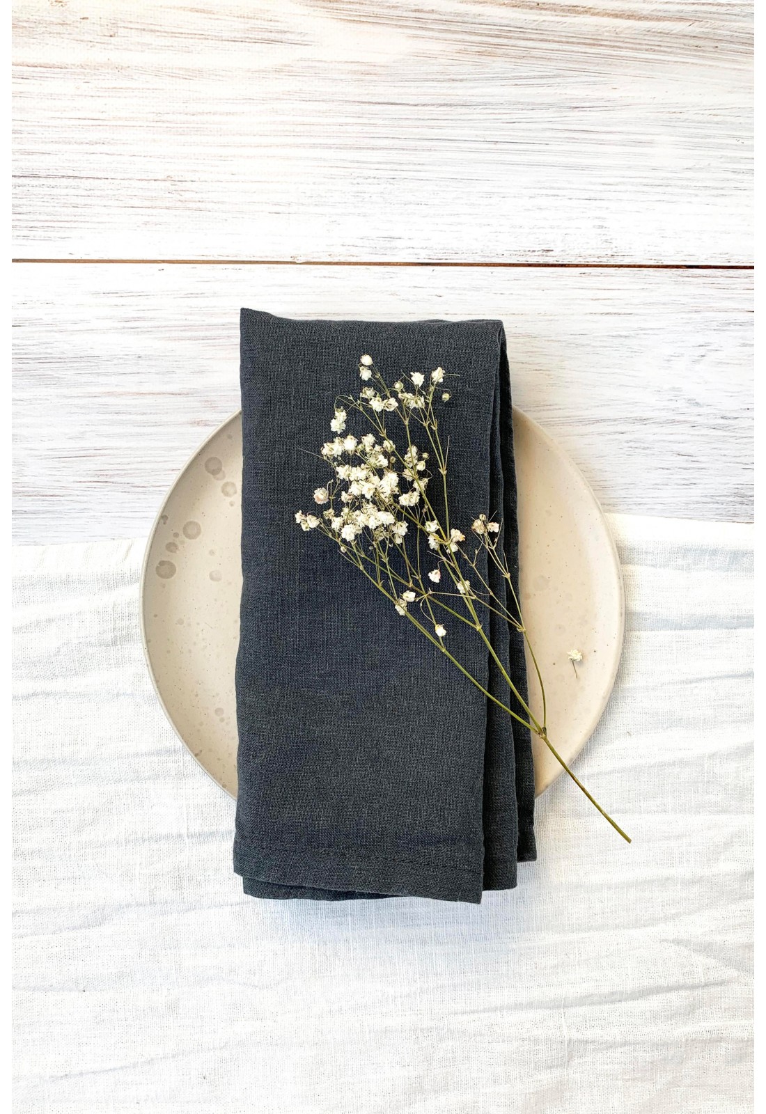 Dark Gray Linen Cloth Linen napkins | Weddings and Dinners | Bulk, Retail
