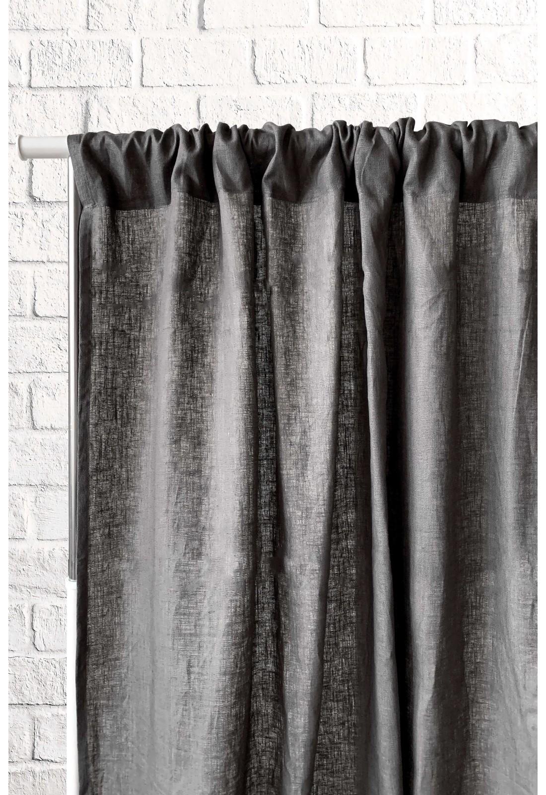 Linen cafe curtains Short panels Rod pocket Tab top Ties Hidden tabs