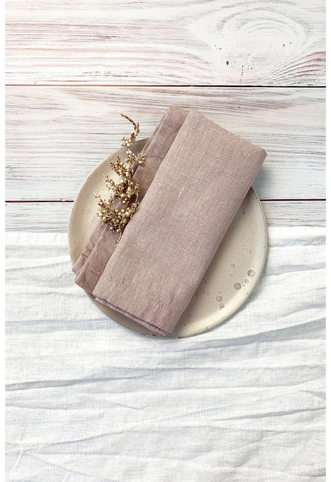 Dusty Pink Linen Cloth Linen napkins | Mauve Wedding, Dinner | Wood Rose