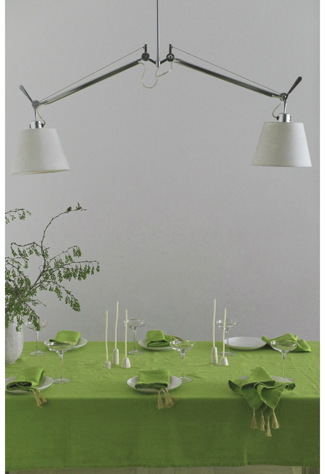 Chartreuse Light Green Linen Tablecloths in Various Sizes and Shapes