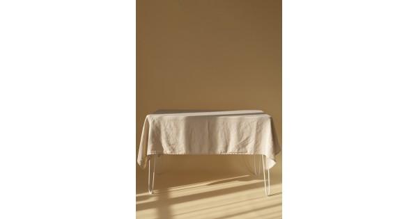 Premium Natural Sand Beige Linen Tablecloths for Any Occasion.