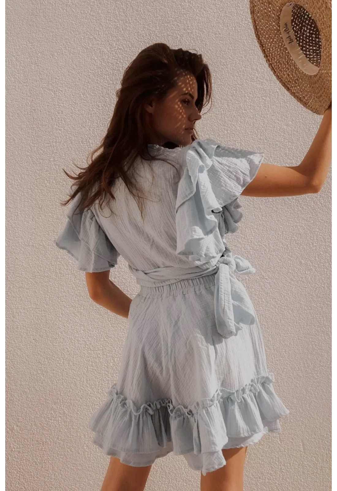 Feminine Muslin Wrap Top for Women | Lightweight Cotton Blouse