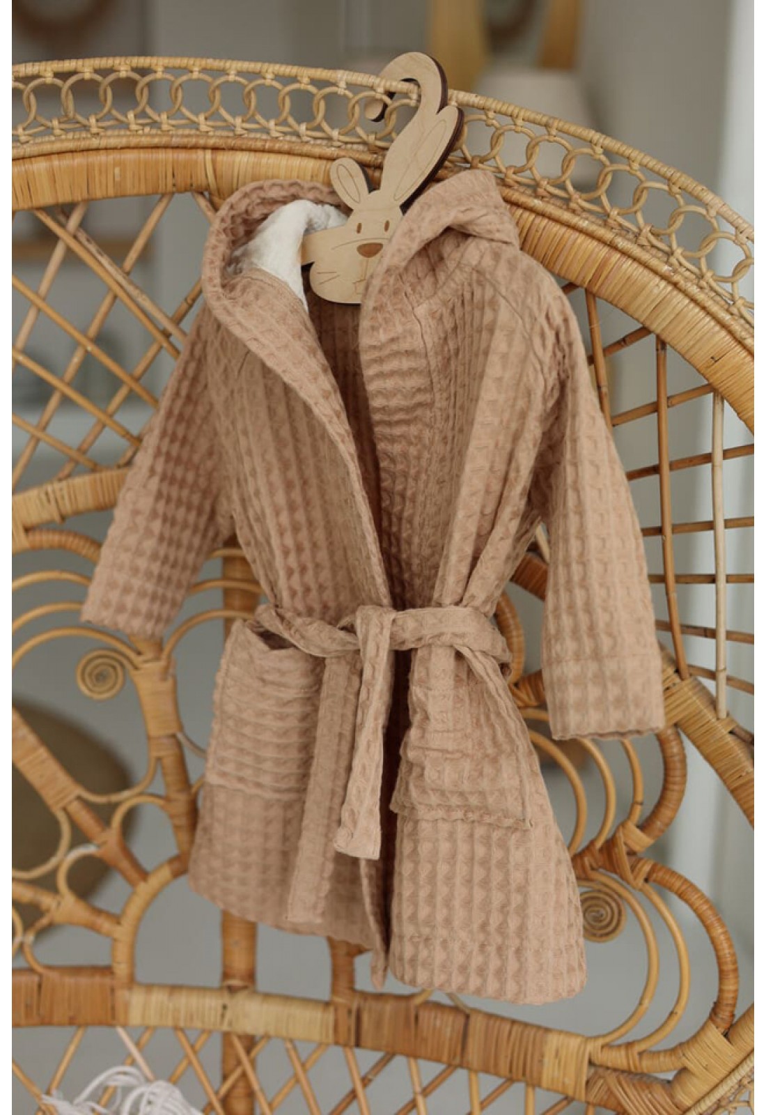 Waffle Weave Robe with Hood for Kids | 100% cotton in 20 colors